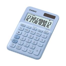 Calculatrice de Bureau CASIO 12 Chiffres Solaire et Pile Bleu Ciel