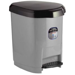 Corbeille à papier ARK 1580 avec pédale 20 L grise plastique