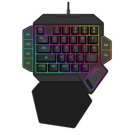 Mini Clavier Gamer Filaire ONE HANDED RGB Interrepteurs Bleu