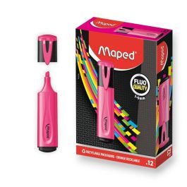 Pack de 10 Marqueurs MAPED Fluo Rose Pointe Biseautée