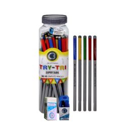 Pack de 30 Crayons Graphites TRY-TRI C3 JARRE + Gomme + Taille Crayon