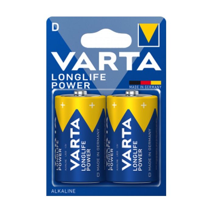 Piles Alcalines LR20 VARTA LongLife Power – Lot de 2, Haute Performance