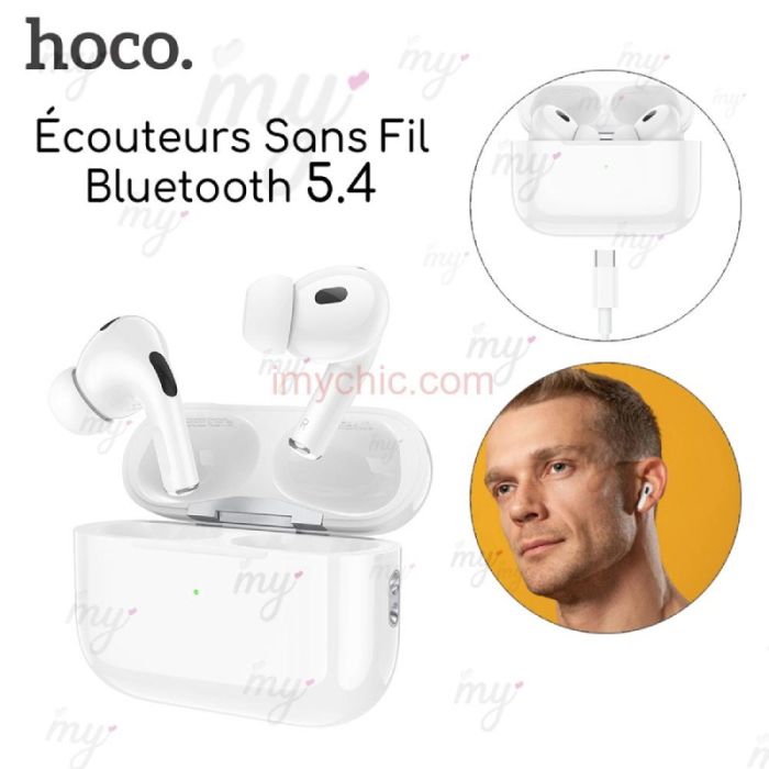 Écouteurs Sans Fil Bluetooth 5.4 Hoco EW77 - Blanc