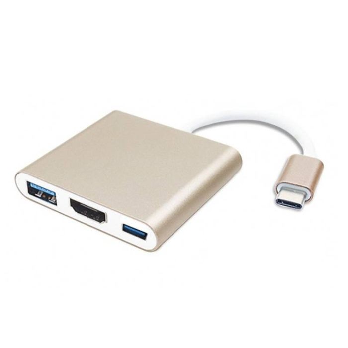 Adaptateur USB Type C vers HDMI, USB 3.0, USB-C - Gold