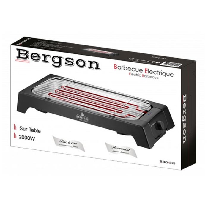Barbecue De Table Électrique BERGSON BBQ-313 2000W - Noir