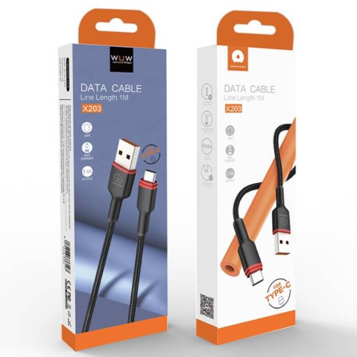 Câble De Charge WUW X203 USB-A Vers Type-C - Noir