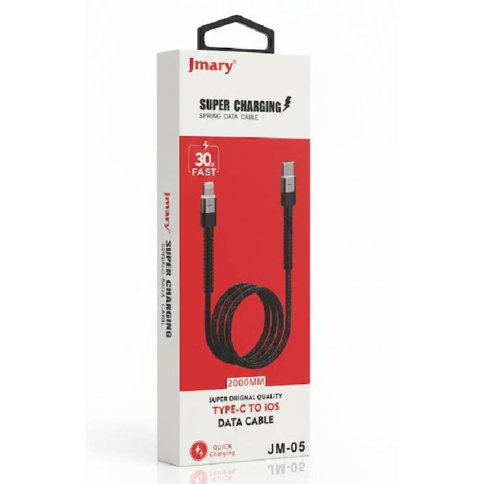 Câble de Charge JMARY 2m USB‑C vers Lightning - Noir