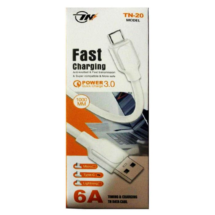 Câble De Charge TN20 USB-A Vers Type-C - Blanc
