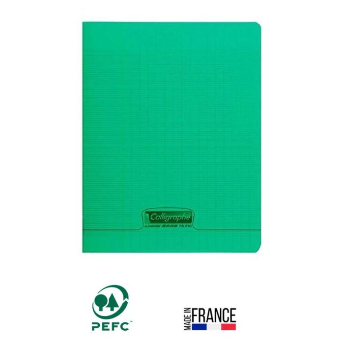 Cahier Piqûre CALLIGRAPHE 192 Pages 90 Gr Seyès 21x29.7-Vert