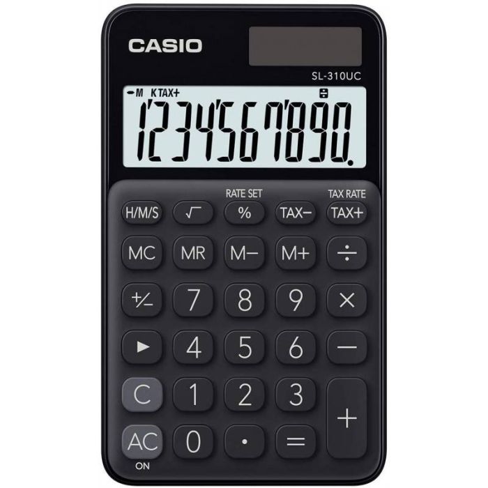 Calculatrice portable CASIO 10 chiffres solaire noir