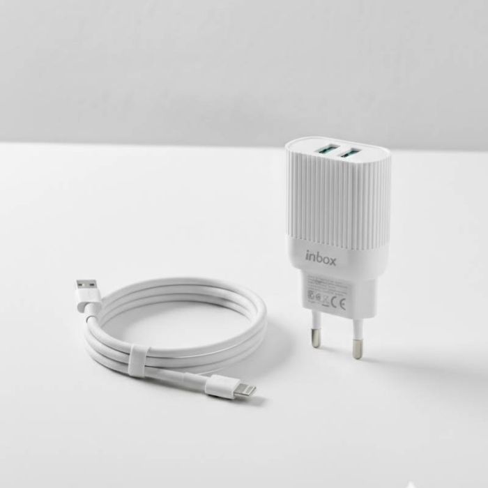 Chargeur INKAX LIGHTNING pour iPhone HC10 IP 2.4 - Blanc