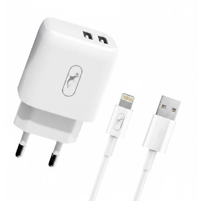 Chargeur SKY DOLPHIN SC30V Double Ports USB + Câble Lightning 2.1A