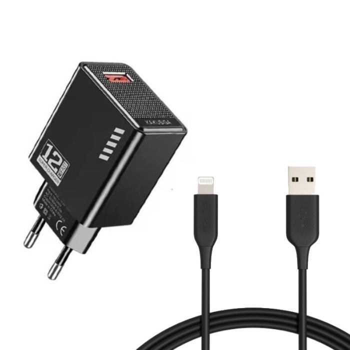 Chargeur smartphone KAKUSIGA plus Cable USB vers IOS - Noir