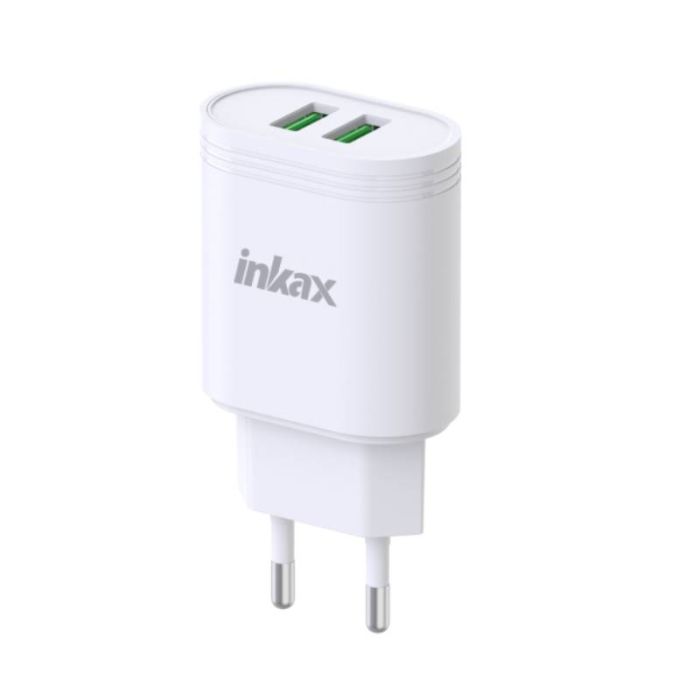 INKAX Y02 | Chargeur 12W Avec 2 Ports USB-A - Blanc
