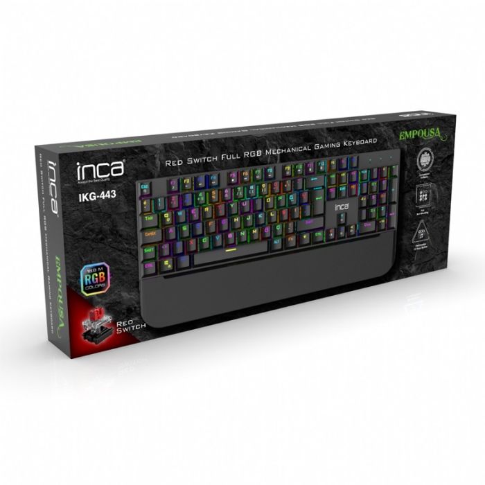 Clavier Gamer Filaire INCA IKG-443 Mécanique Interrupteur rouge RGB - Noir