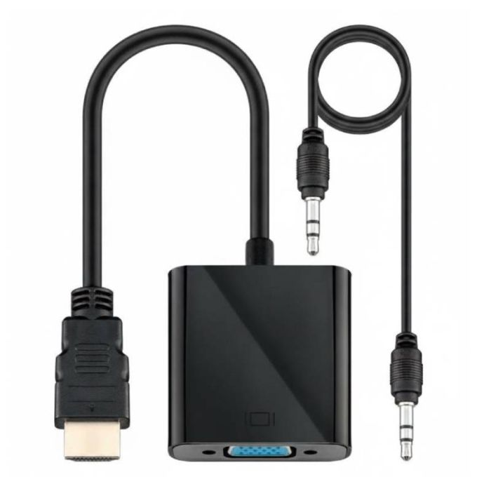 Convertisseur Noir Avec Jack HDMI vers VGA