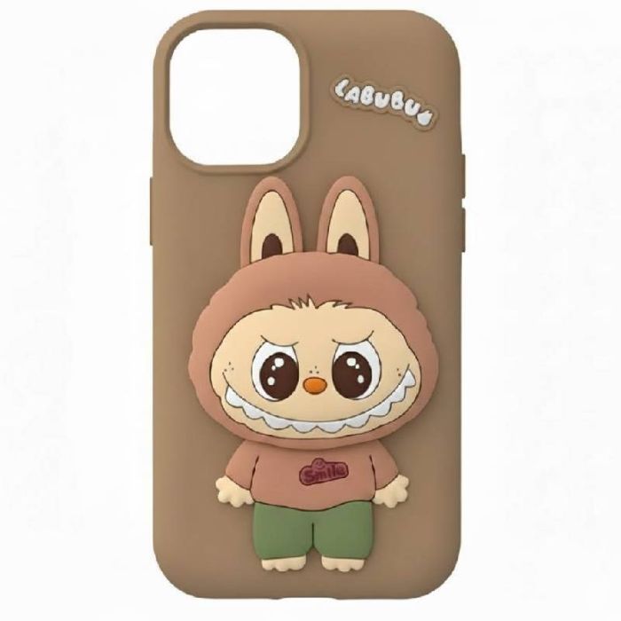 Coque Silicone Pour Iphone 16 Labubu - Beige Foncé
