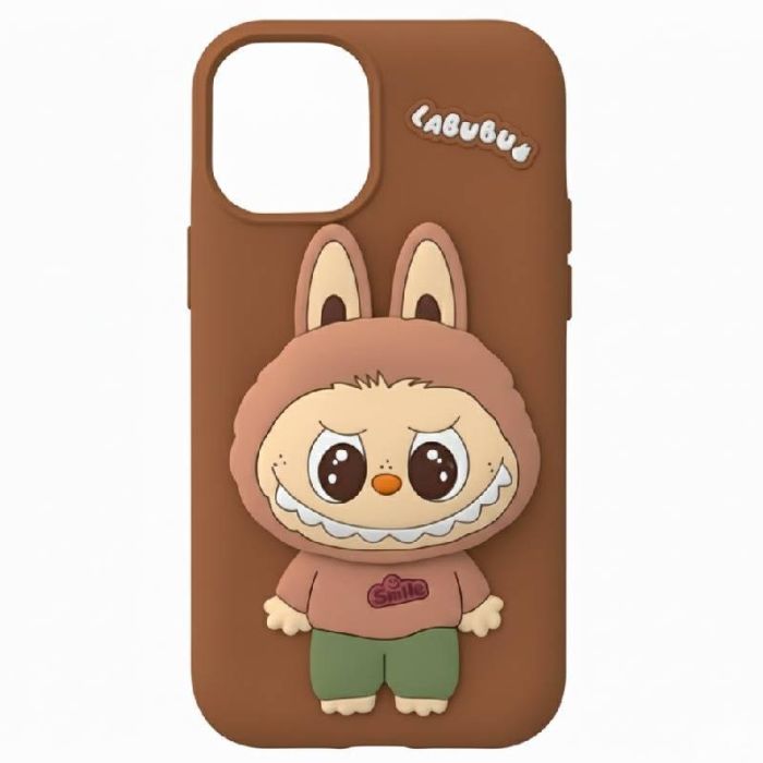 Coque Silicone Pour Iphone 16 Labubu - Marron