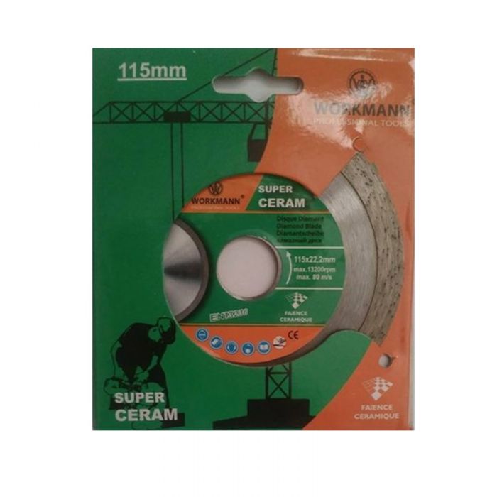 Disque Diamant Céramique WORKMANN DDC115 115 mm x 22,2 mm