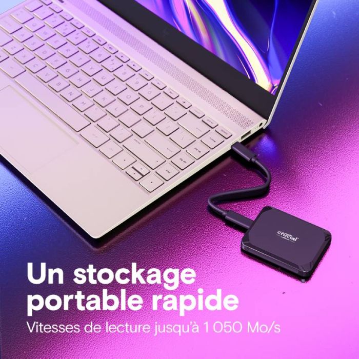 Disque Dur Externe CRUCIAL SSD X9 4To USB 3.2 Gen-2 - Noir