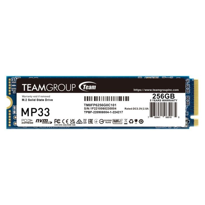 Disque Dur Interne TeamGroup MP33 256 Go SSD M.2