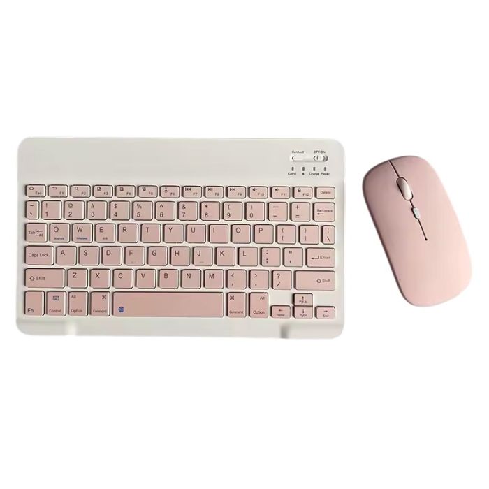 Ensemble Clavier + Souris Sans Fil Rechargeable Rose