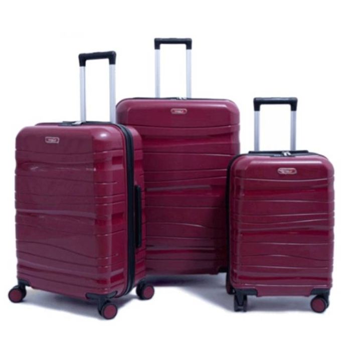 set 3 Valises TITOU + Afficheur Pese Bagage - Rouge Bordeaux