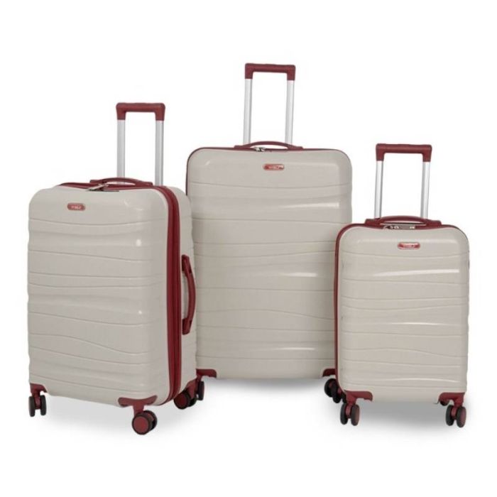 Lot de 3 Valises TITOU Blanc Rouge Bordeaux Incassables Design Élégant
