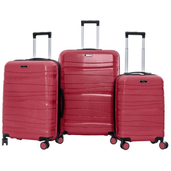 3 Valises TITOU Incassable Polypropylene - Rouge Brillant
