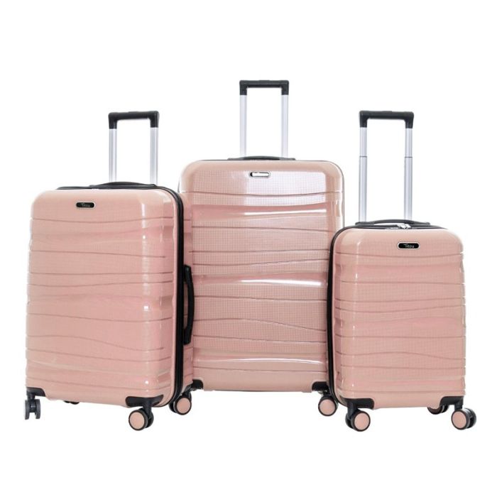 Ensemble de 3 Valises TITOU Incassable Polypropylene - Saumon Brillant