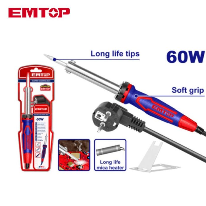 Kit Fer à Souder 60w Avec Support Emtop Eesl6010