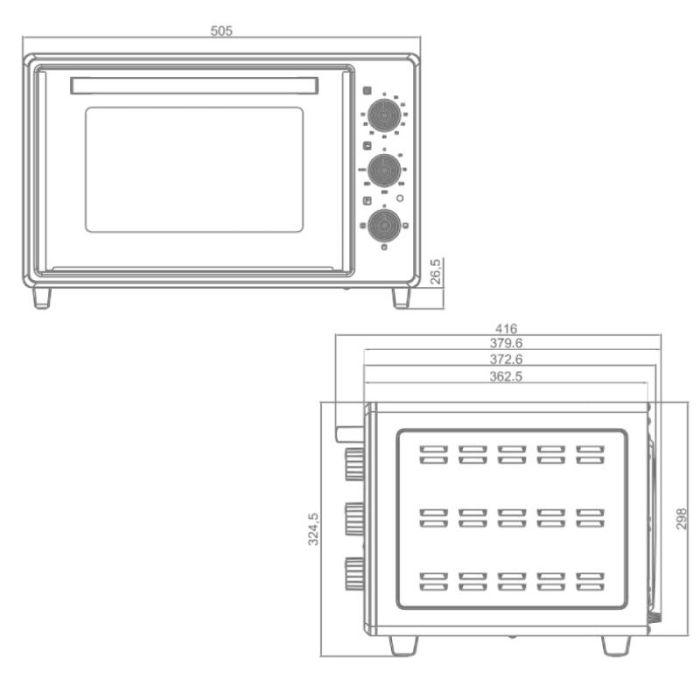 Four à cuisson électrique FOCUS F35B 35Litres - Noir