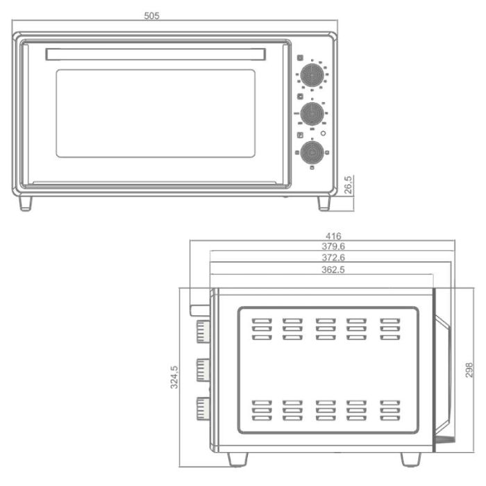 Four Électrique Ventilé FOCUS F45R 45L - Rouge