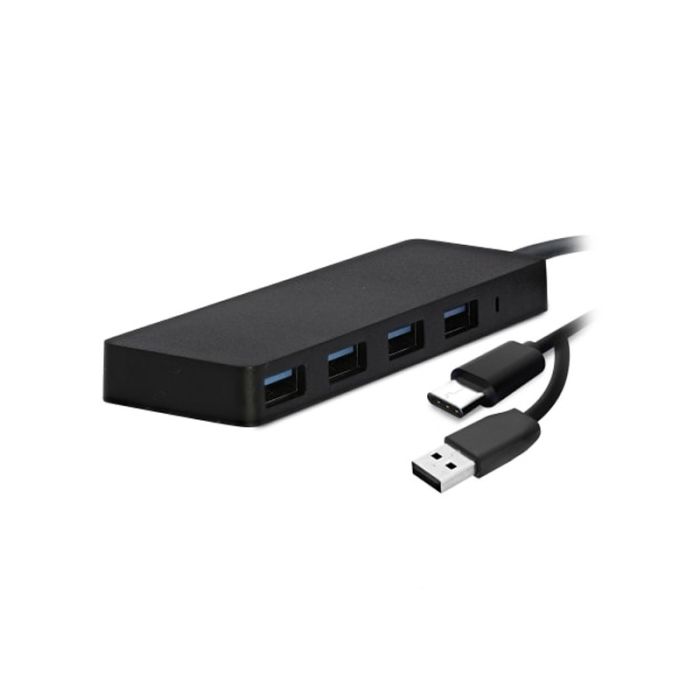 Hub TNB 4 Ports Double Connecteur USB Et TYPE C - Noir