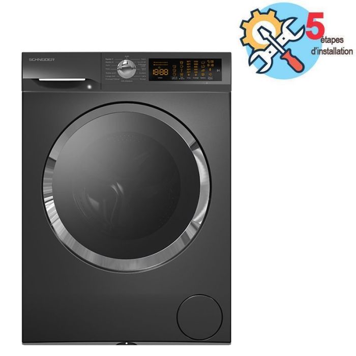 machine à laver Frontal Inverter SCHNEIDER SCLL11400XPS 11Kg - Silver