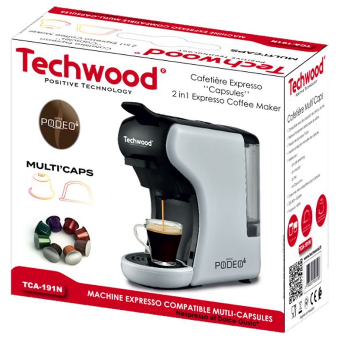 Machine à Café Expresso TECHWOOD TCA-191N 1450W - Blanc