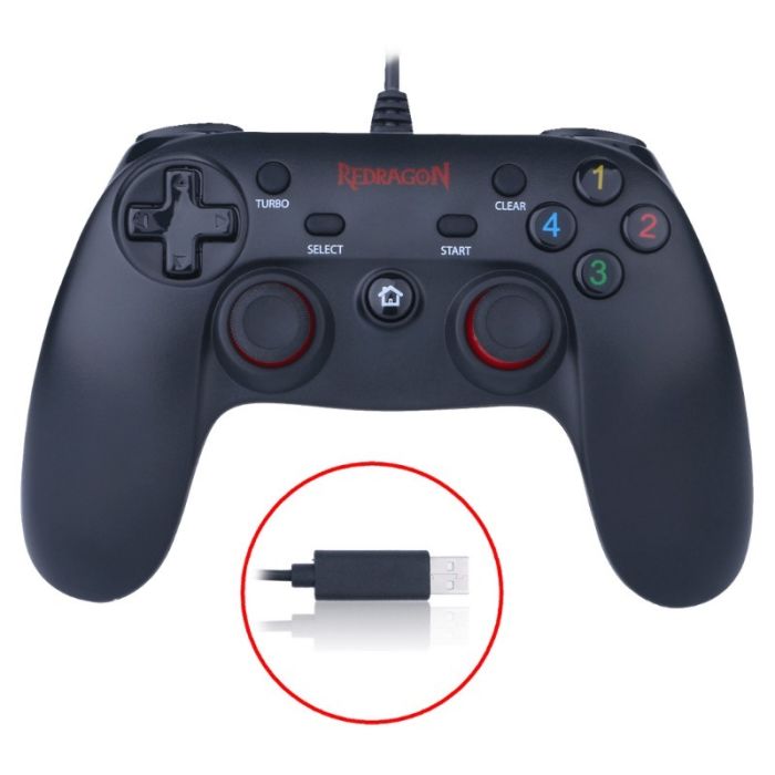 Manette de Jeu Noir Filaire REDRAGON SATURN G807