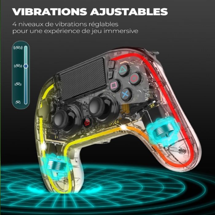 Manette de Jeu Sans Fil SPIRIT OF GAMER NÉON RGB - Transparente