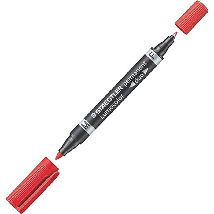 Marqueur permanent double pointe STAEDTLER Lumocolor permanent Rouge