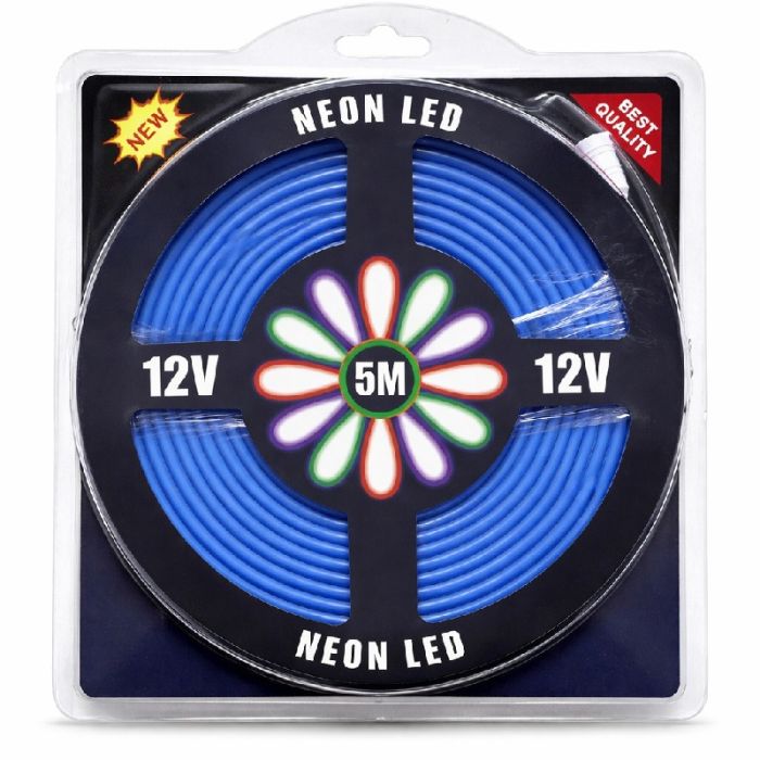 Néon LED Flexible Bleu 12V 5M – Éclairage Décoratif