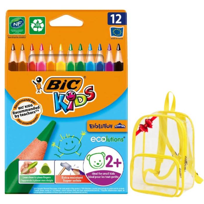 Pack de 12 Crayons Couleurs BIC Kids Evolution Triangle ECOlutions