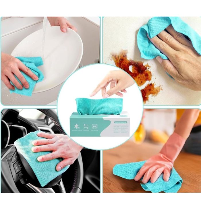 Pack de 20 Serviettes de Cuisine en Microfibre - Vert