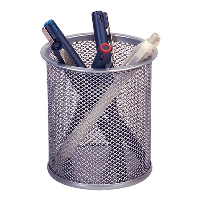 Pot à Stylo Rond Métal - Gris (802GR)