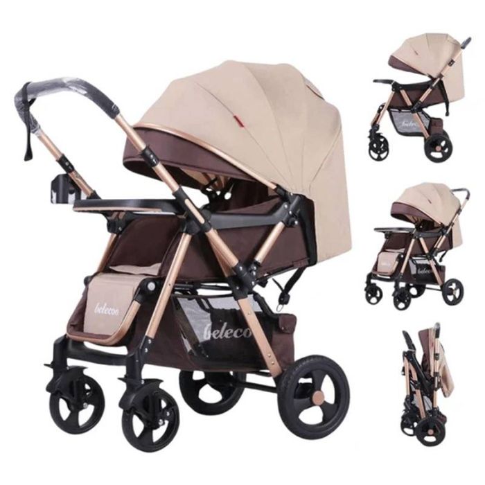 Poussette enfant BELECOO 511 Double Face 3 EN 1 - Beige