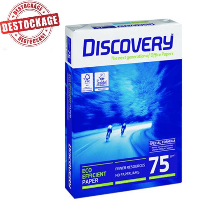 Rame papier A4 DISCOVERY RPD75 500 feuilles 75g/m² Extra Blanc