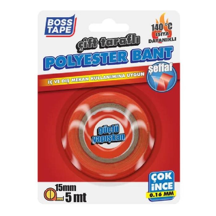 Ruban Double Face Polyester BOSS TAPE 15mm x 5m