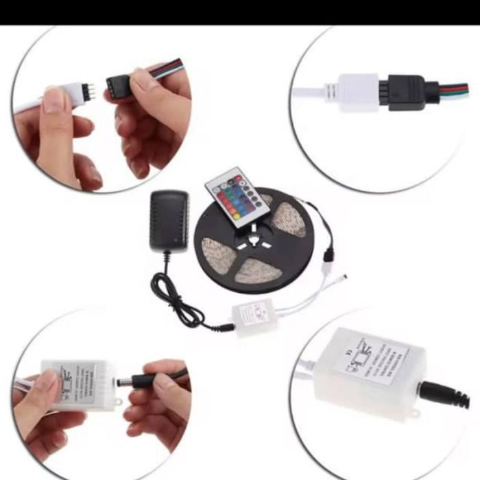 Ruban LED RGB multicolore 12V - 5 Mètres