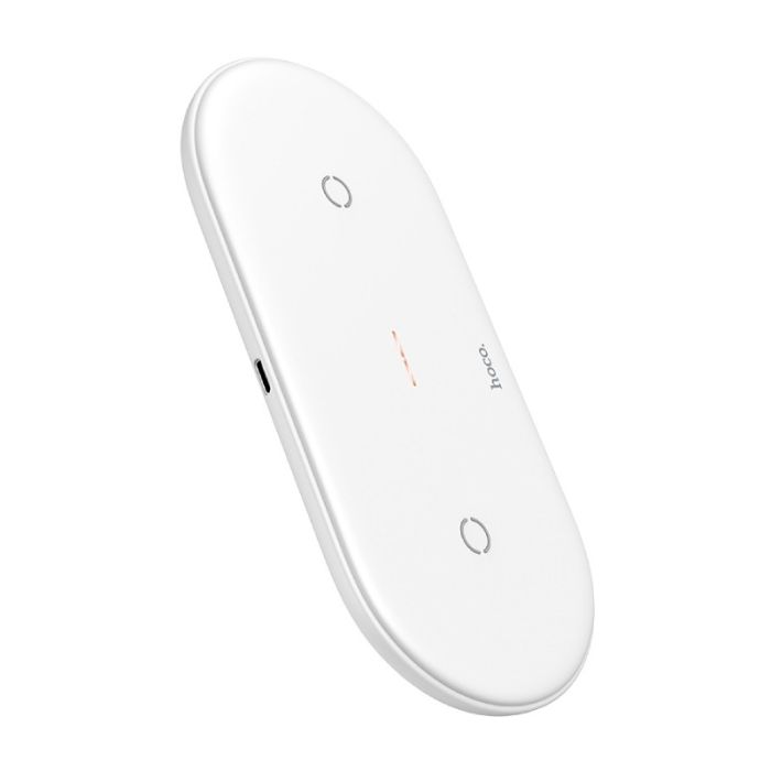 Station de Charge Sans Fil HOCO CW23 | Blanc, Élégante et Recharge Rapide