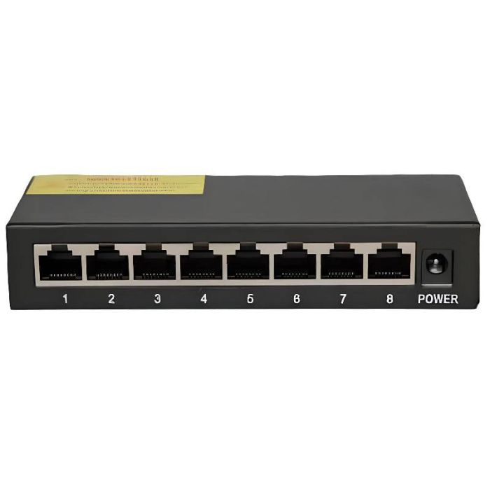 Switch Réseau 8 Ports 10/100 Mbps - Couleur Noir