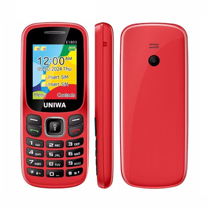 TÉLÉPHONE PORTABLE UNIWA E1803 - Rouge